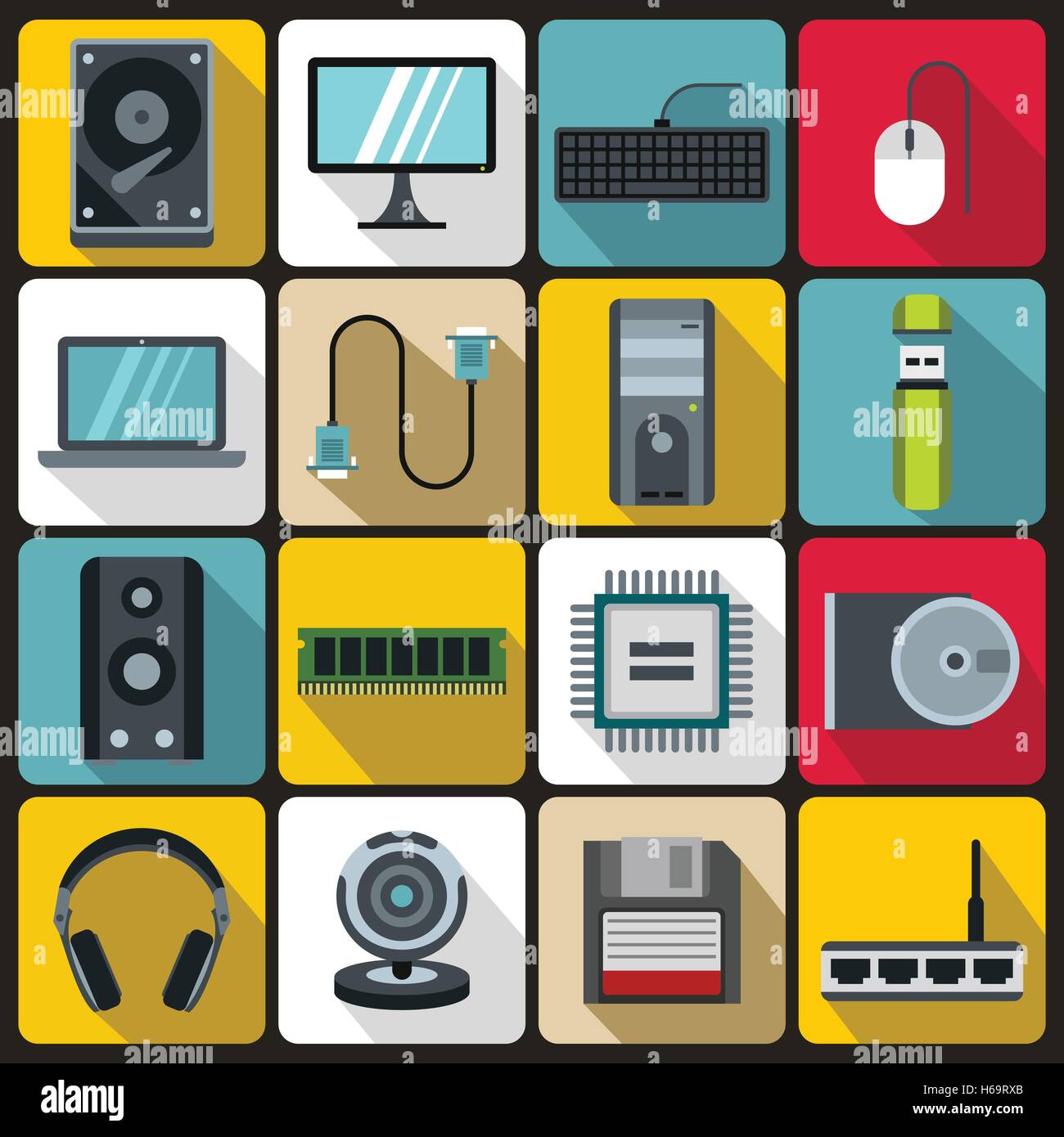 Computer icons set, flat style Stock Vector Image & Art - Alamy