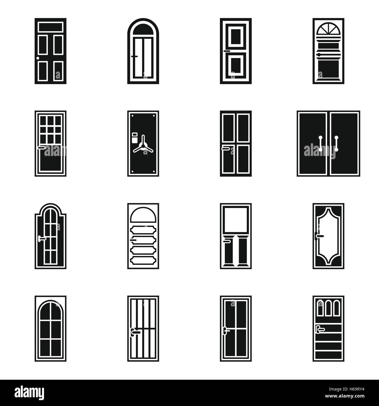 Door icons set, simple style Stock Vector Image & Art - Alamy