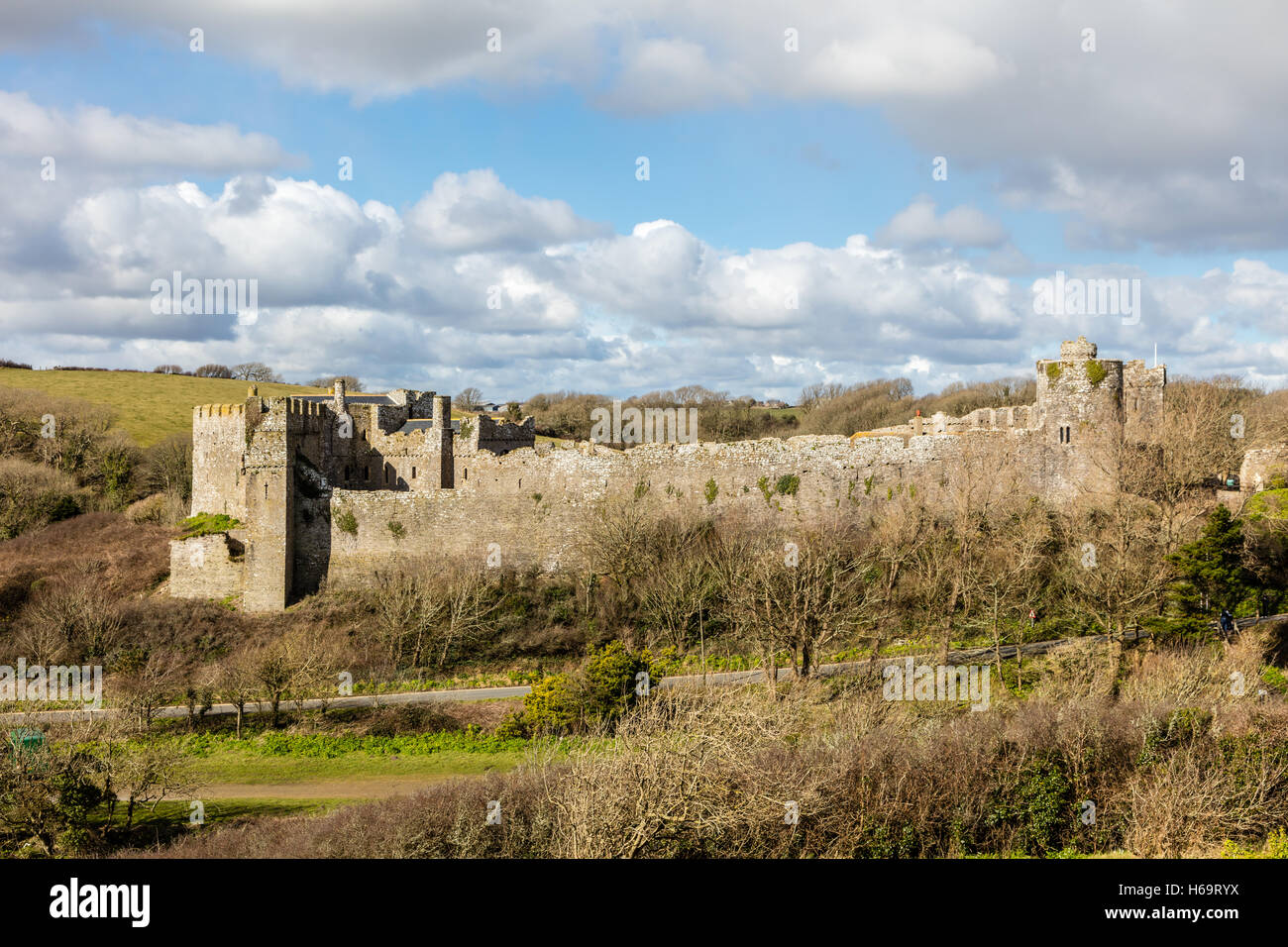 Manorbier Castle in Pembrokeshire, Wales, UK Stock Photo - Alamy