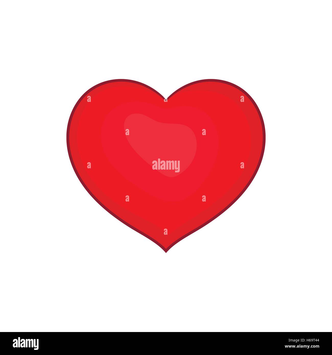 Red heart icon in cartoon style Stock Vector Image & Art - Alamy