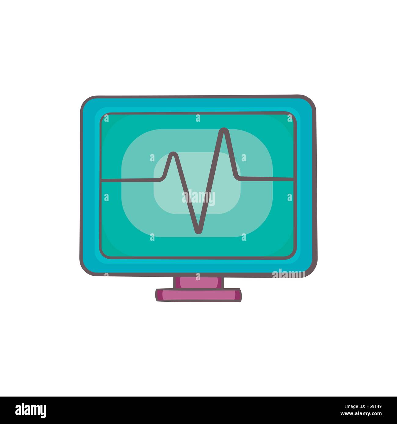 Electrocardiogram monitor icon in cartoon style Stock Vector Image ...