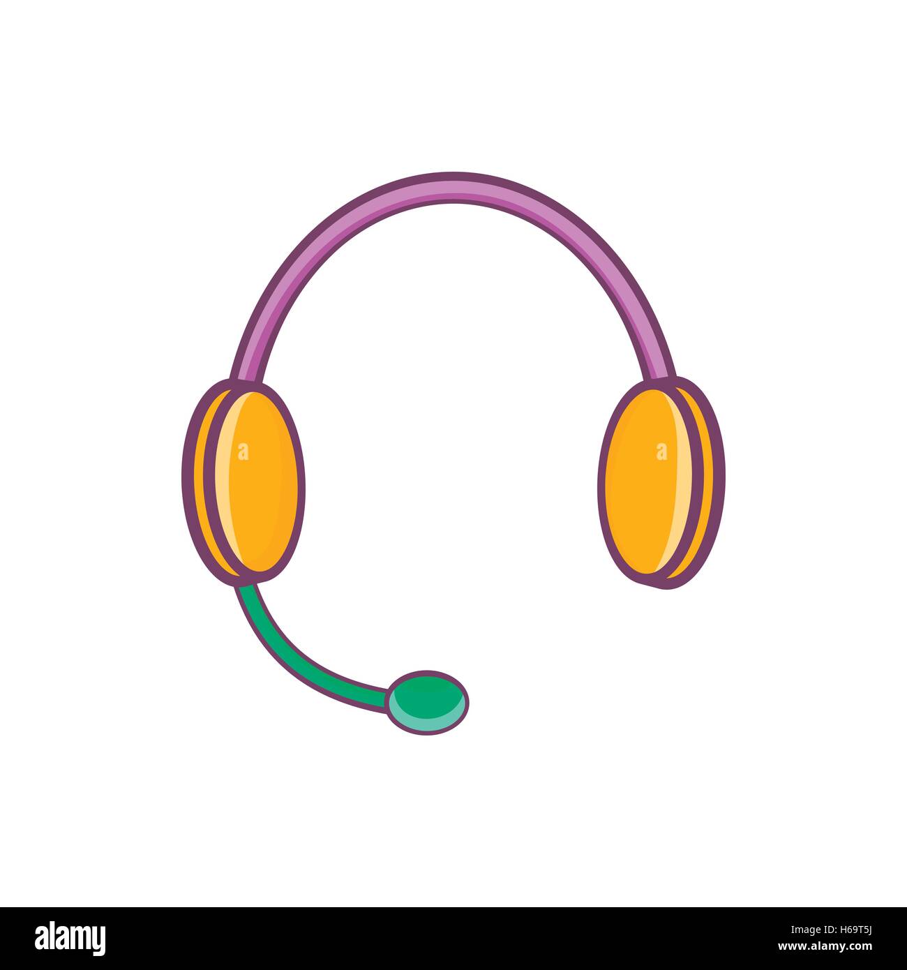 Headphones with microphone icon, cartoon style Stock Vector Image & Art ...