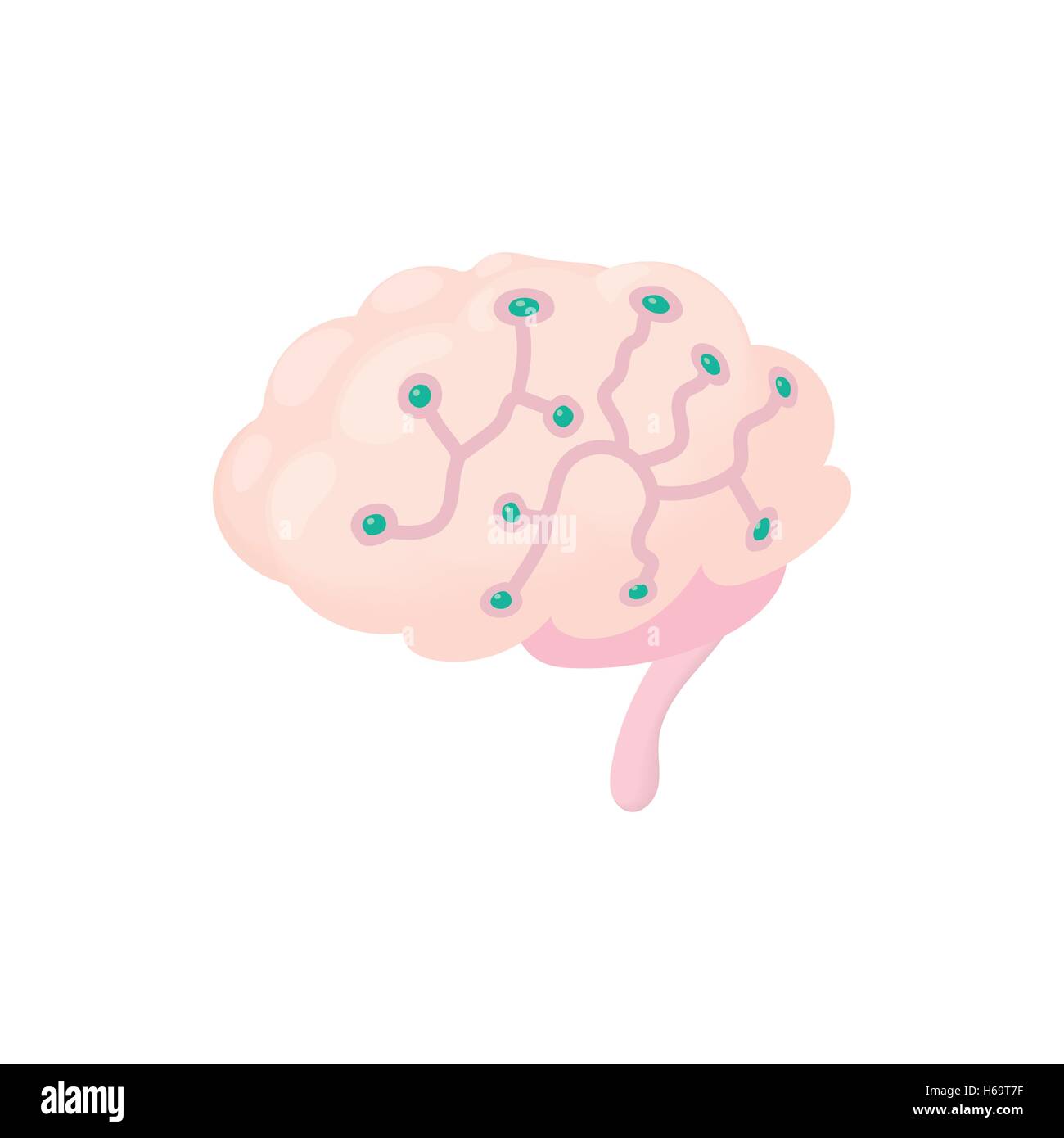 Sensors on human brain icon, cartoon style Stock Vector Image & Art - Alamy