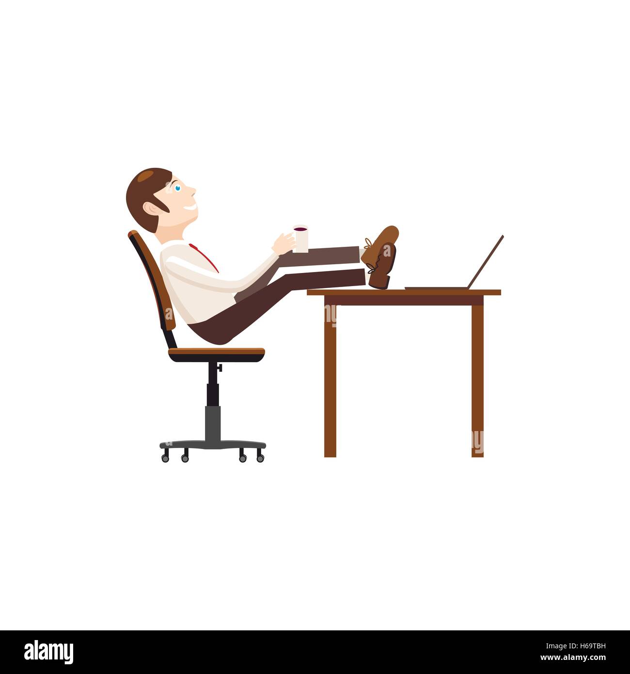 Businessman feet on table Cut Out Stock Images & Pictures - Alamy