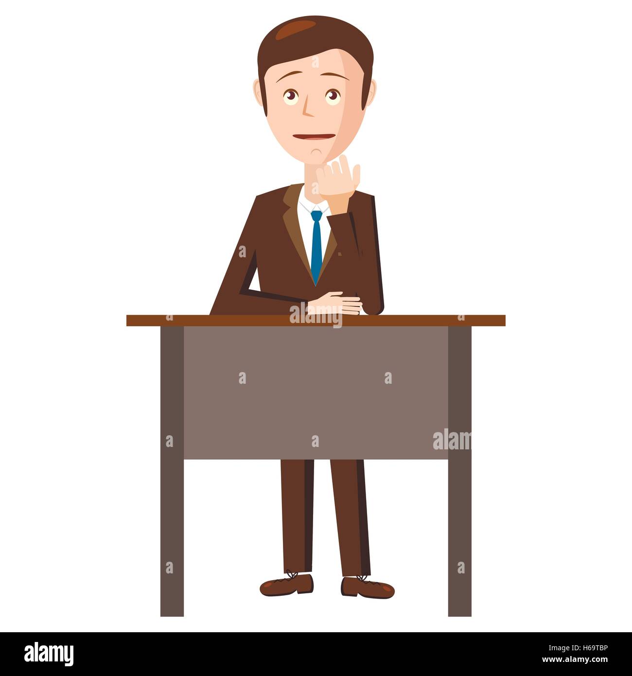 Businessman sitting in office icon, cartoon style Stock Vector Image ...