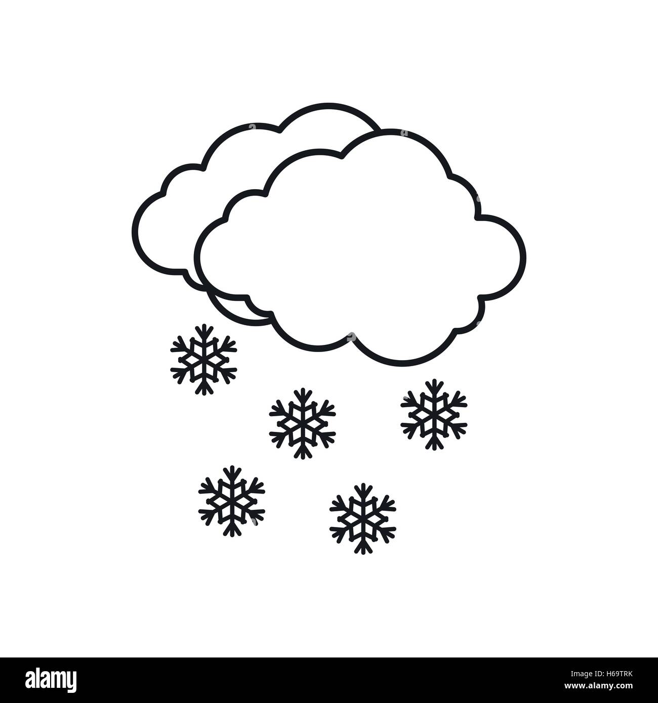 Cloud and snowflakes icon, outline style Stock Vector Image & Art - Alamy