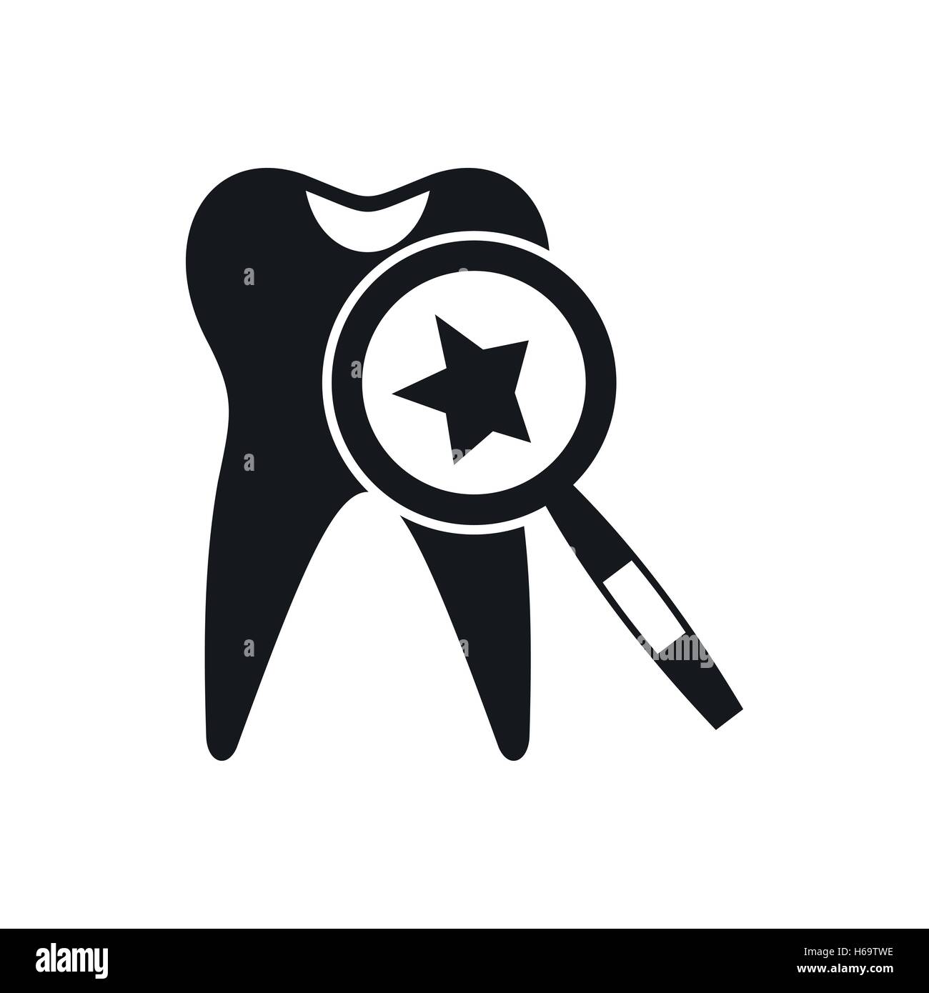 Magnifying glass white tooth Cut Out Stock Images & Pictures - Alamy
