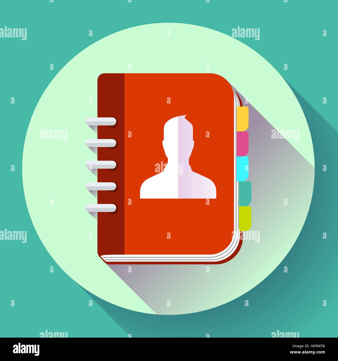 Address phone book icon, notebook icon. Flat design style Stock Vector ...