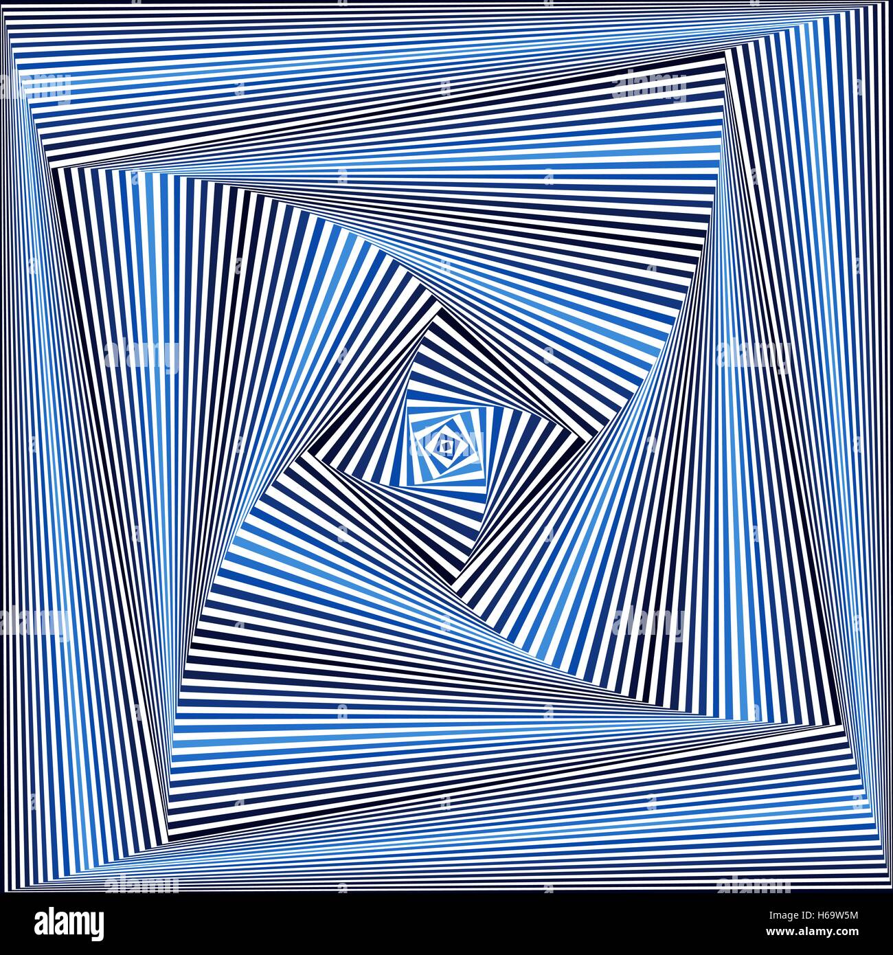 Concentric square shapes forming the sequence with swirling pseudo ...