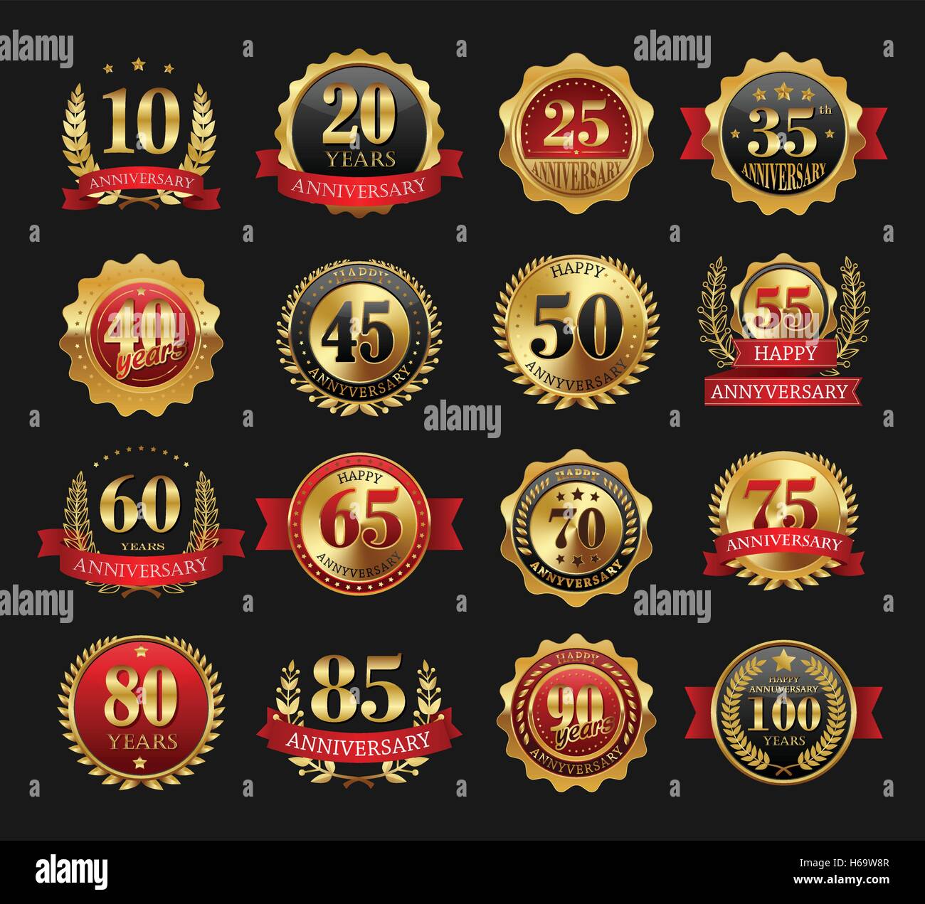 Set golden number 60 Stock Vector Images - Alamy