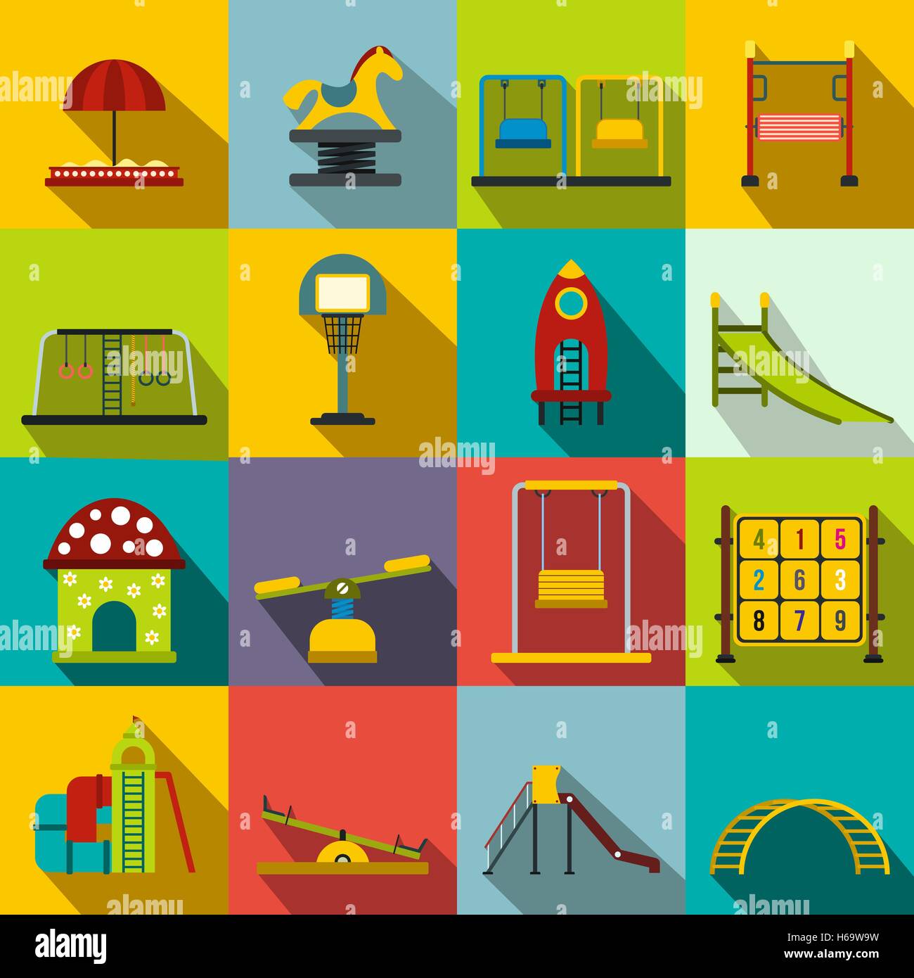 Playground flat icons set Stock Vector Image & Art - Alamy