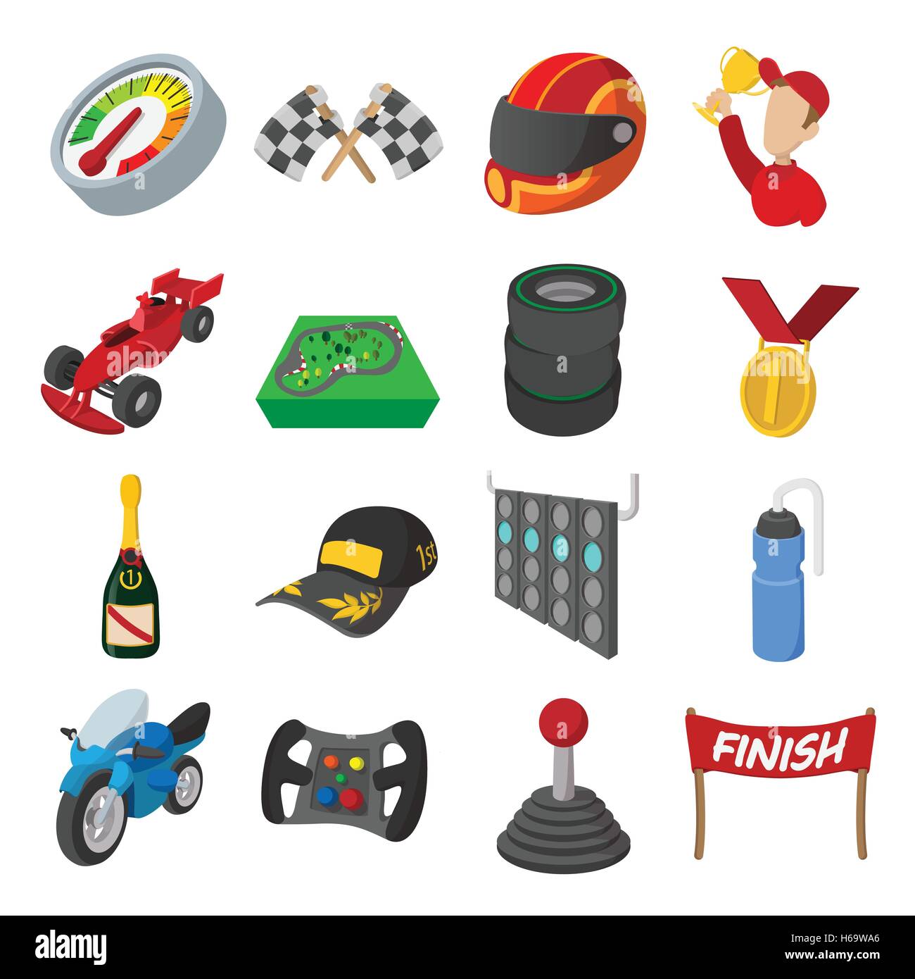 Car racing cartoon icons set Stock Vector Image & Art - Alamy