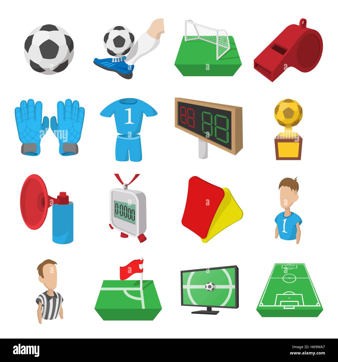 Red yellow soccer card cartoon Cut Out Stock Images & Pictures - Alamy