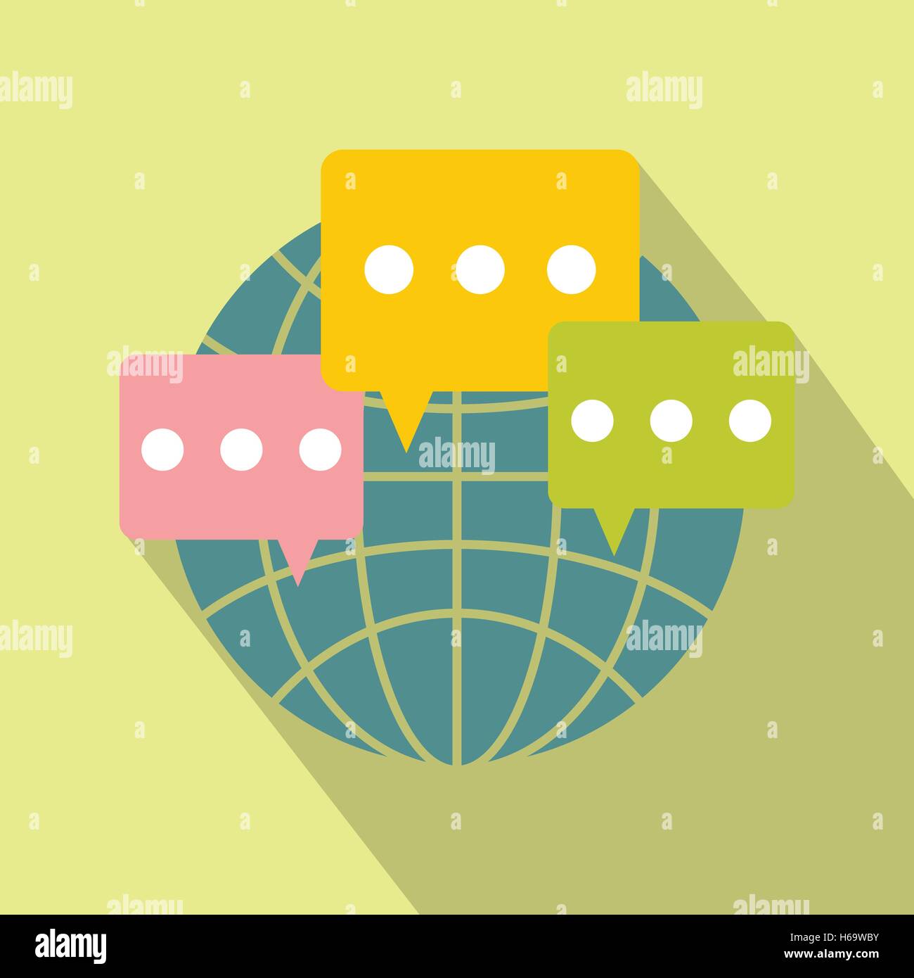 Global communication flat icon Stock Vector Image & Art - Alamy