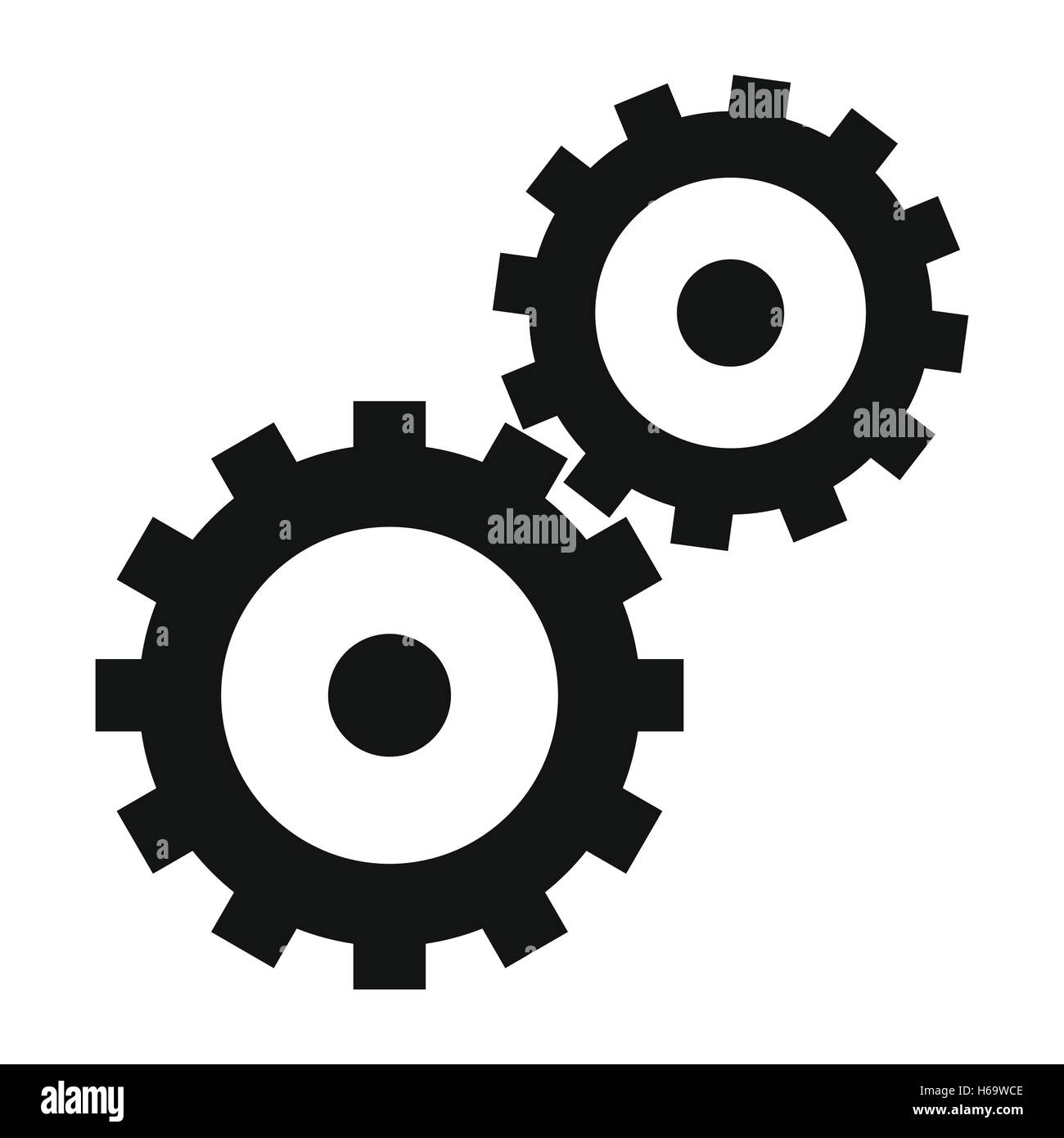 Gear wheels black simple icon Stock Vector Image & Art - Alamy