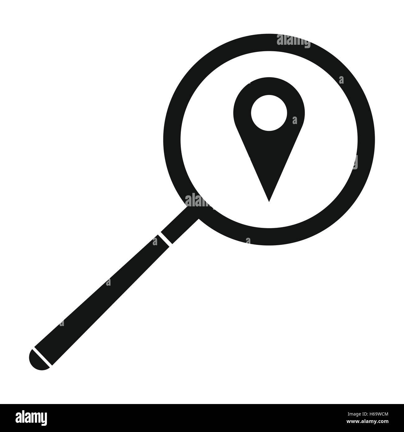Magnifying glass with a map mark Stock Vector Image & Art - Alamy