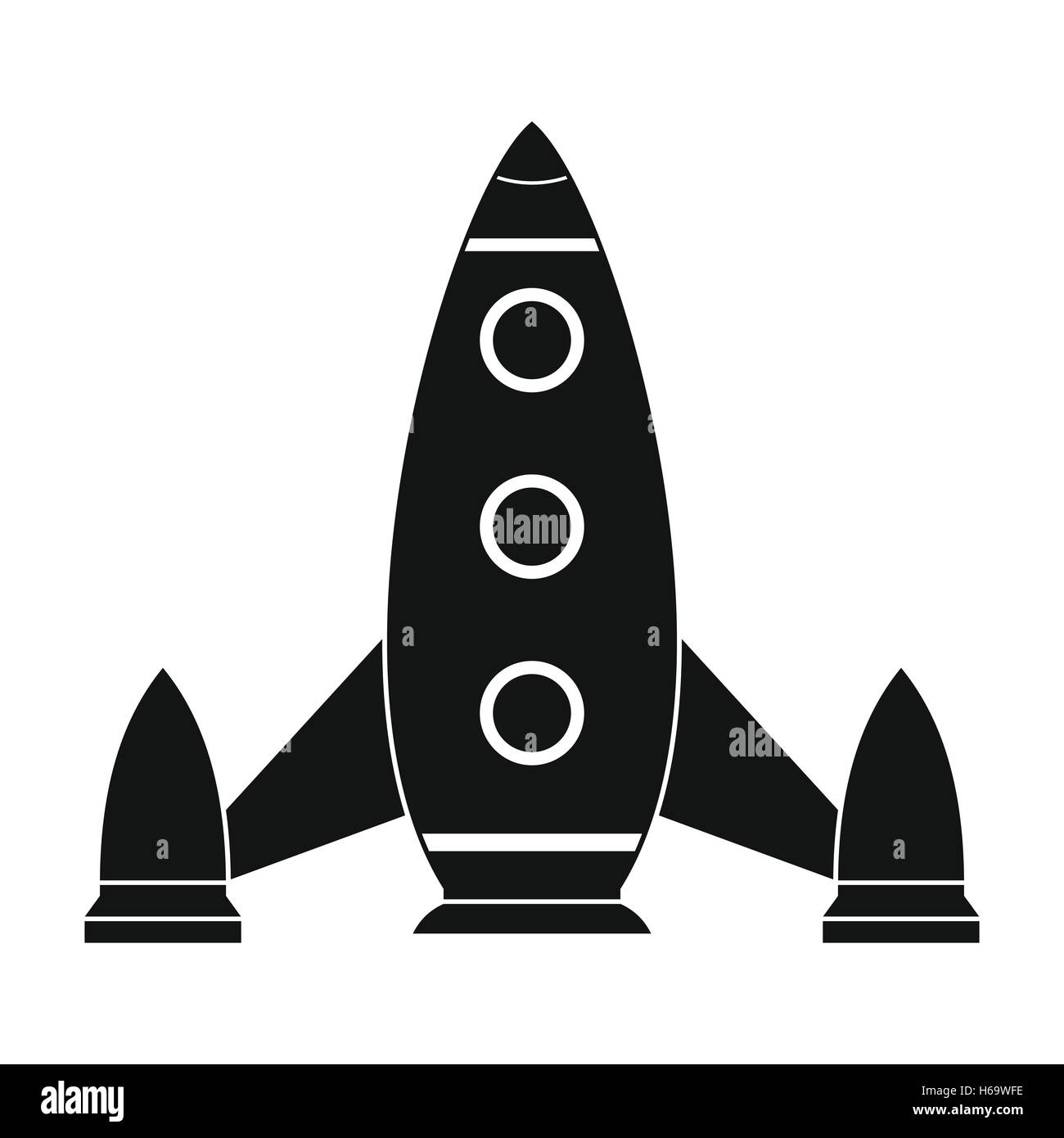 Rocket icon black vector rocketship Stock Vector Images - Alamy