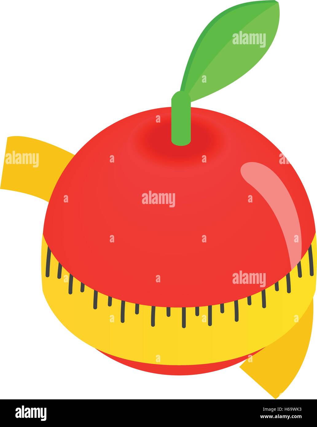 Red apple centimeter isometric 3d icon Stock Vector Image & Art - Alamy