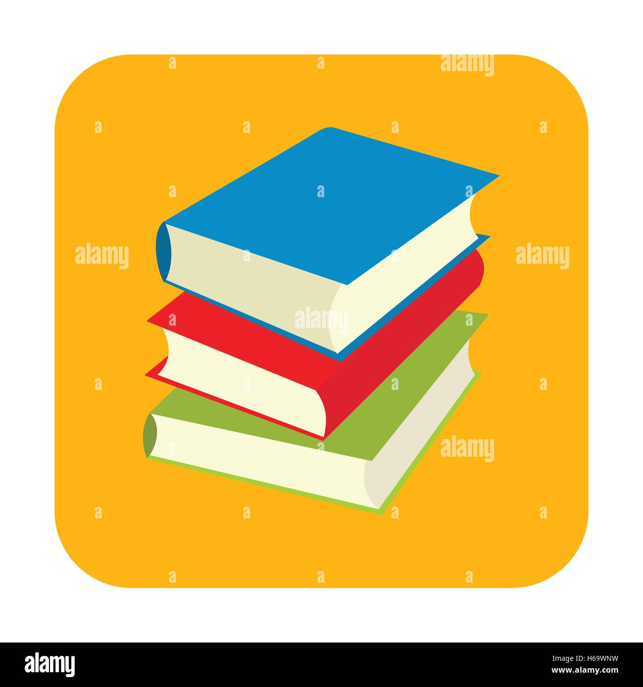 Horizontal stack of colored books flat icon Stock Vector Image & Art ...