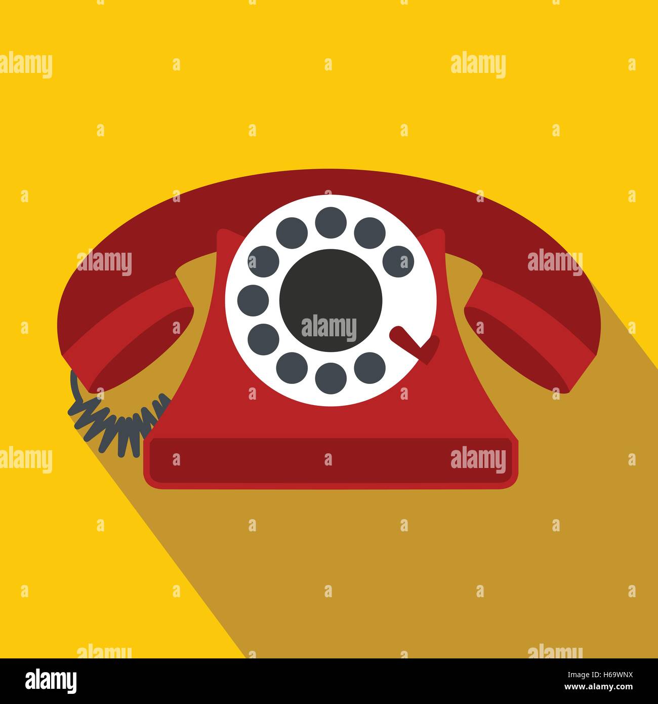 Retro red telephone flat icon Stock Vector Image & Art - Alamy