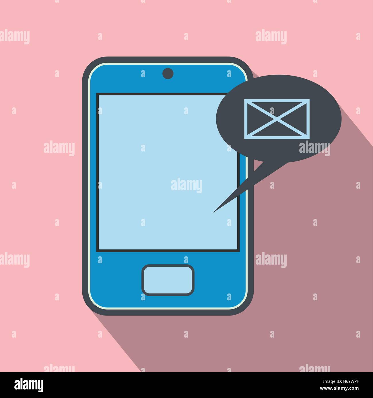 Smartphone with message bubble flat icon Stock Vector Image & Art - Alamy