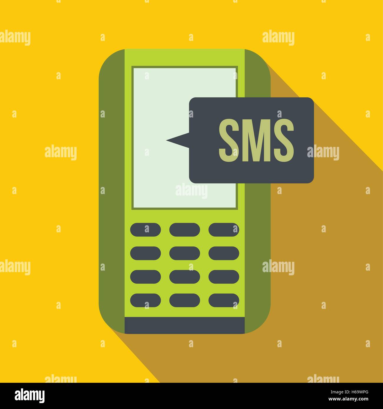 Mobile phone with sms message symbol flat icon Stock Vector Image & Art ...
