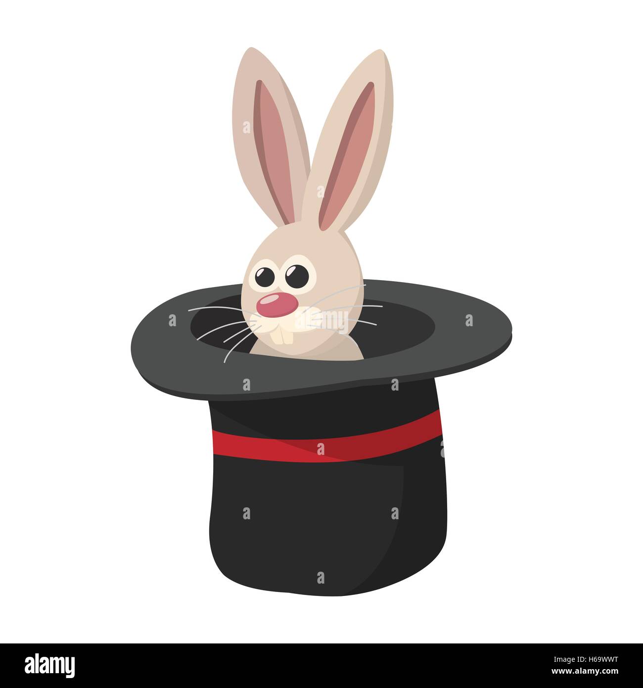 Rabbit in magic hat cartoon icon Stock Vector Image & Art - Alamy