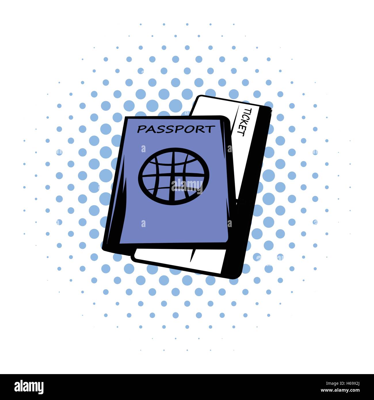 Passport with tickets comics icon Stock Vector Image & Art - Alamy