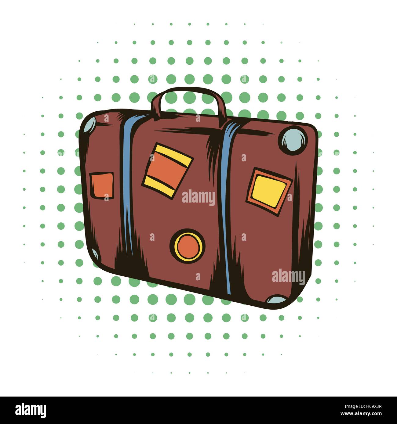 Brown travel suitcase comics icon Stock Vector Image & Art - Alamy