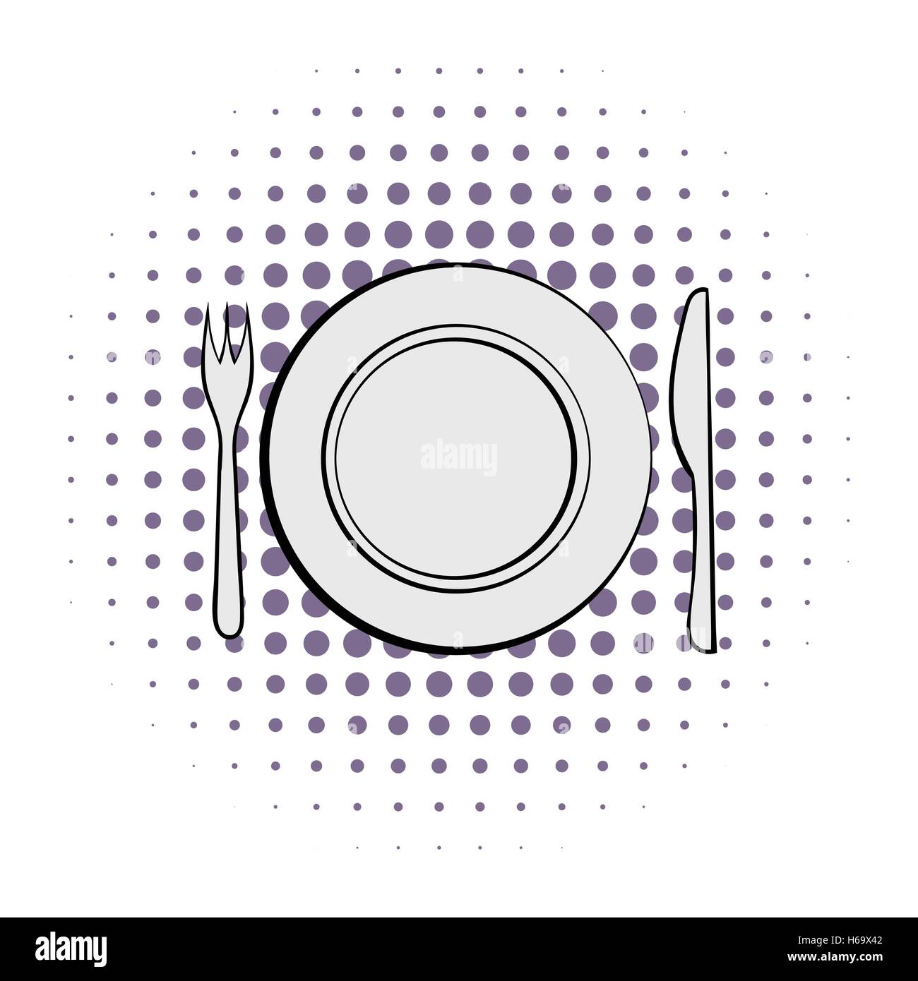 Cutlery set with plate comics Stock Vector Image & Art - Alamy