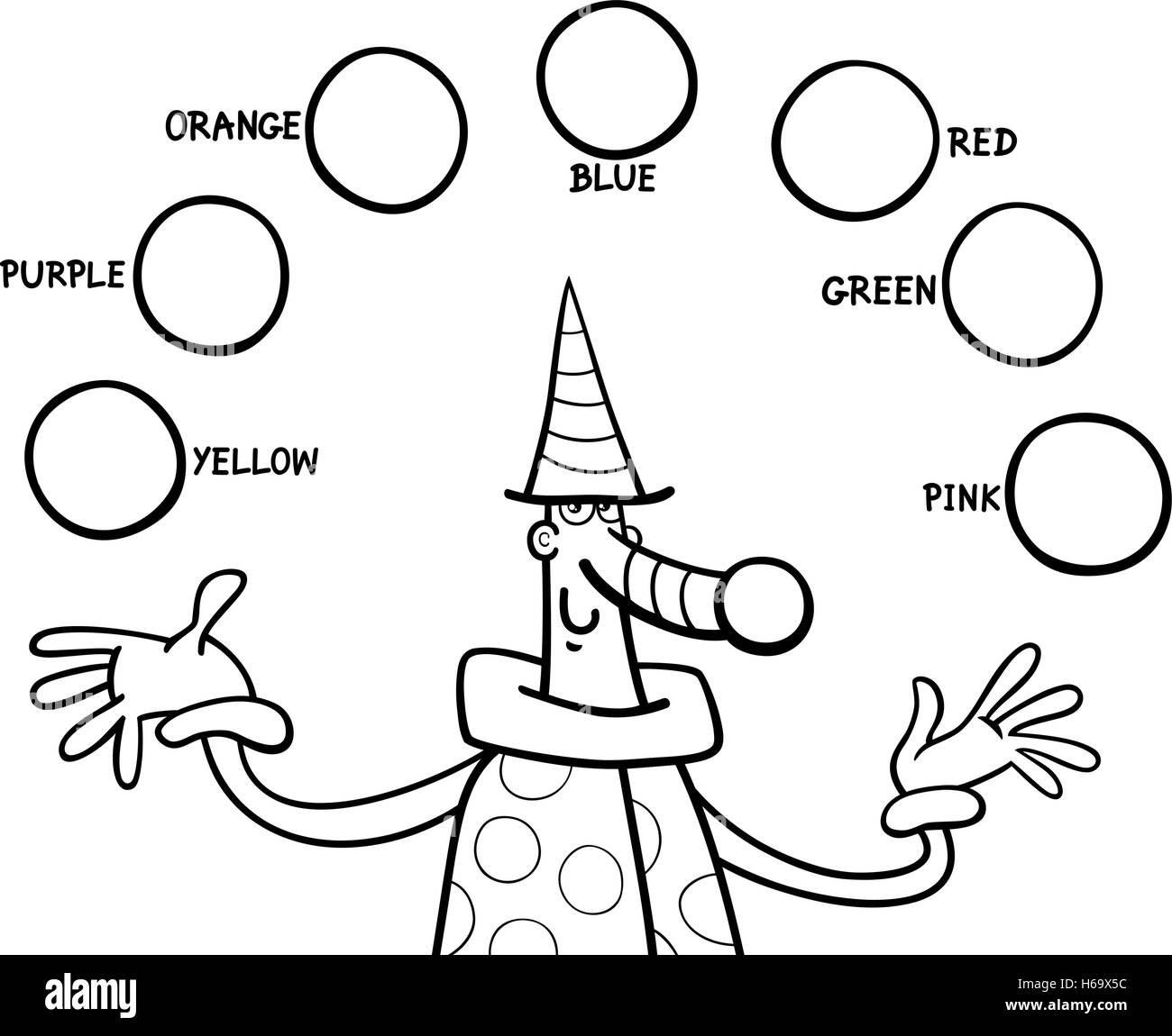 Black and White Cartoon Illustration of Primary Colors Educational ...