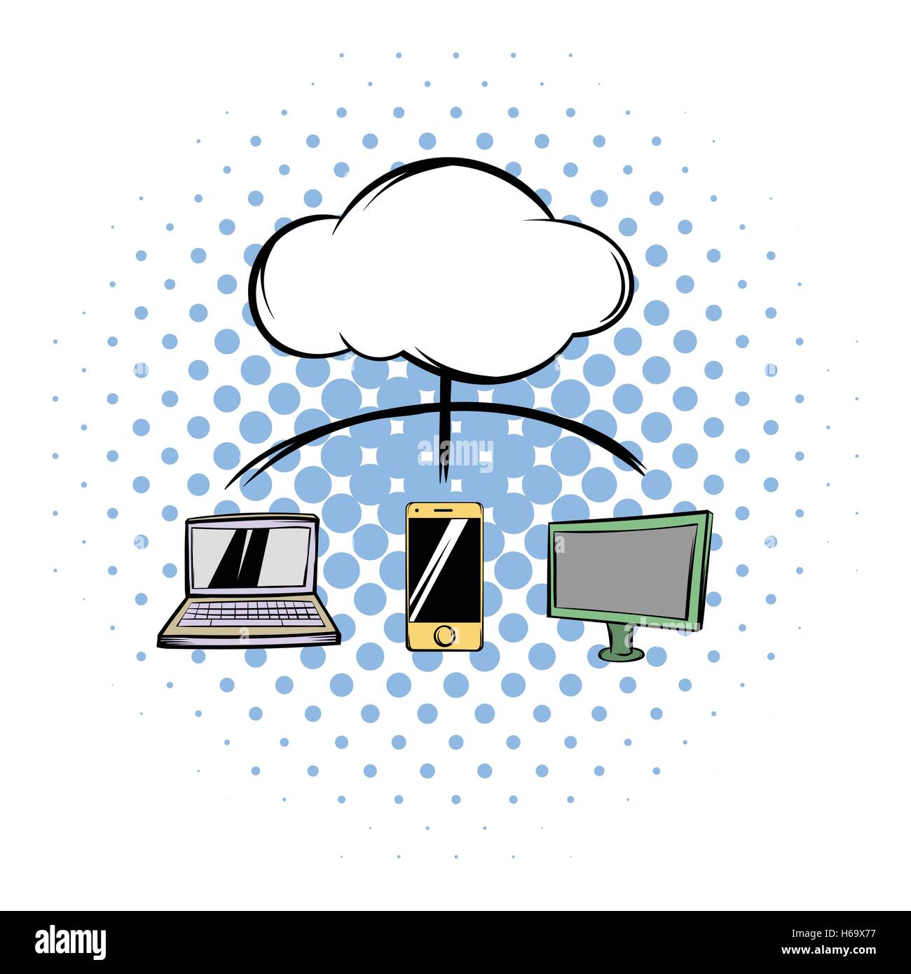 Cloud-computing connection comics icon Stock Vector Image & Art - Alamy