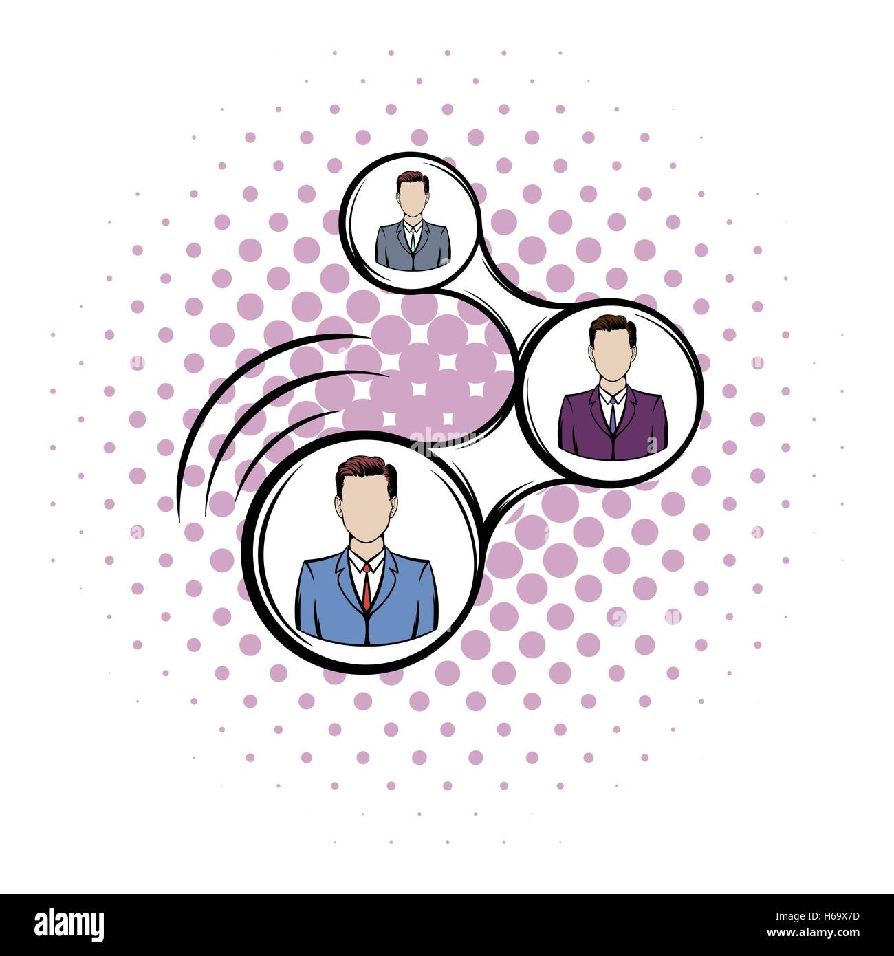 Network connections between people comics icon Stock Vector Image & Art ...