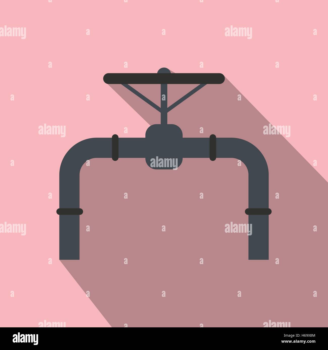 Pipeline with valve and handwheel flat icon Stock Vector Image & Art ...