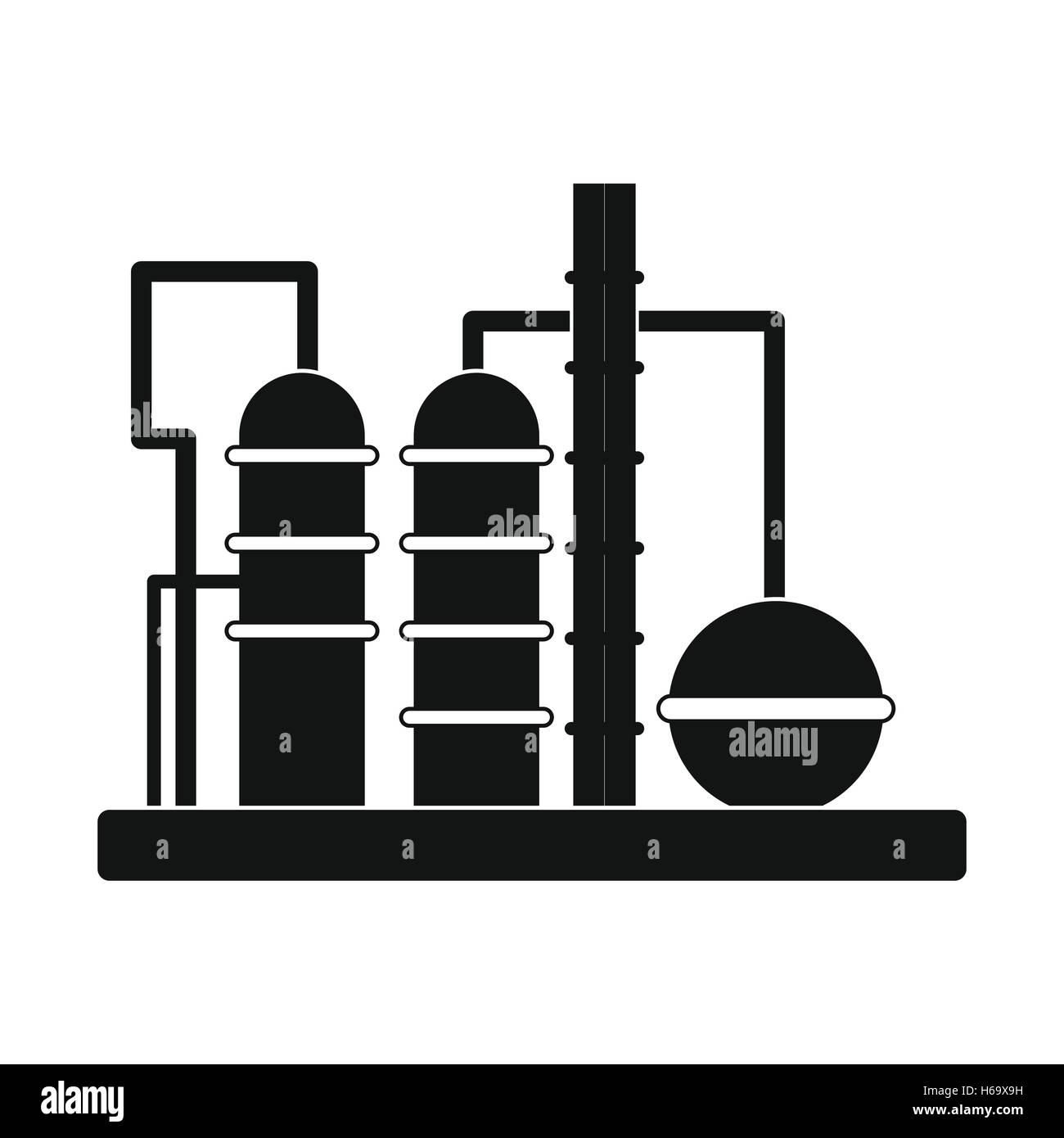 Crude oil refinery distillation tower Stock Vector Images - Alamy