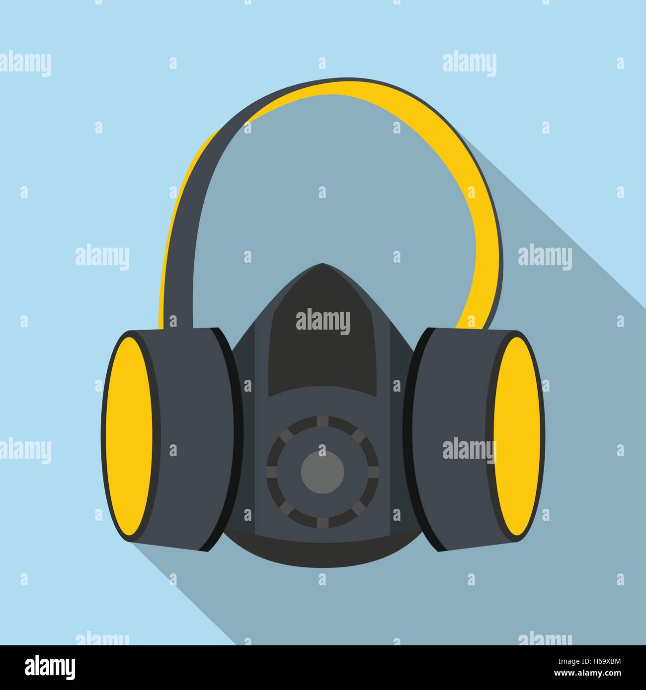 Protective ear muffs and respirator flat icon Stock Vector Image & Art ...