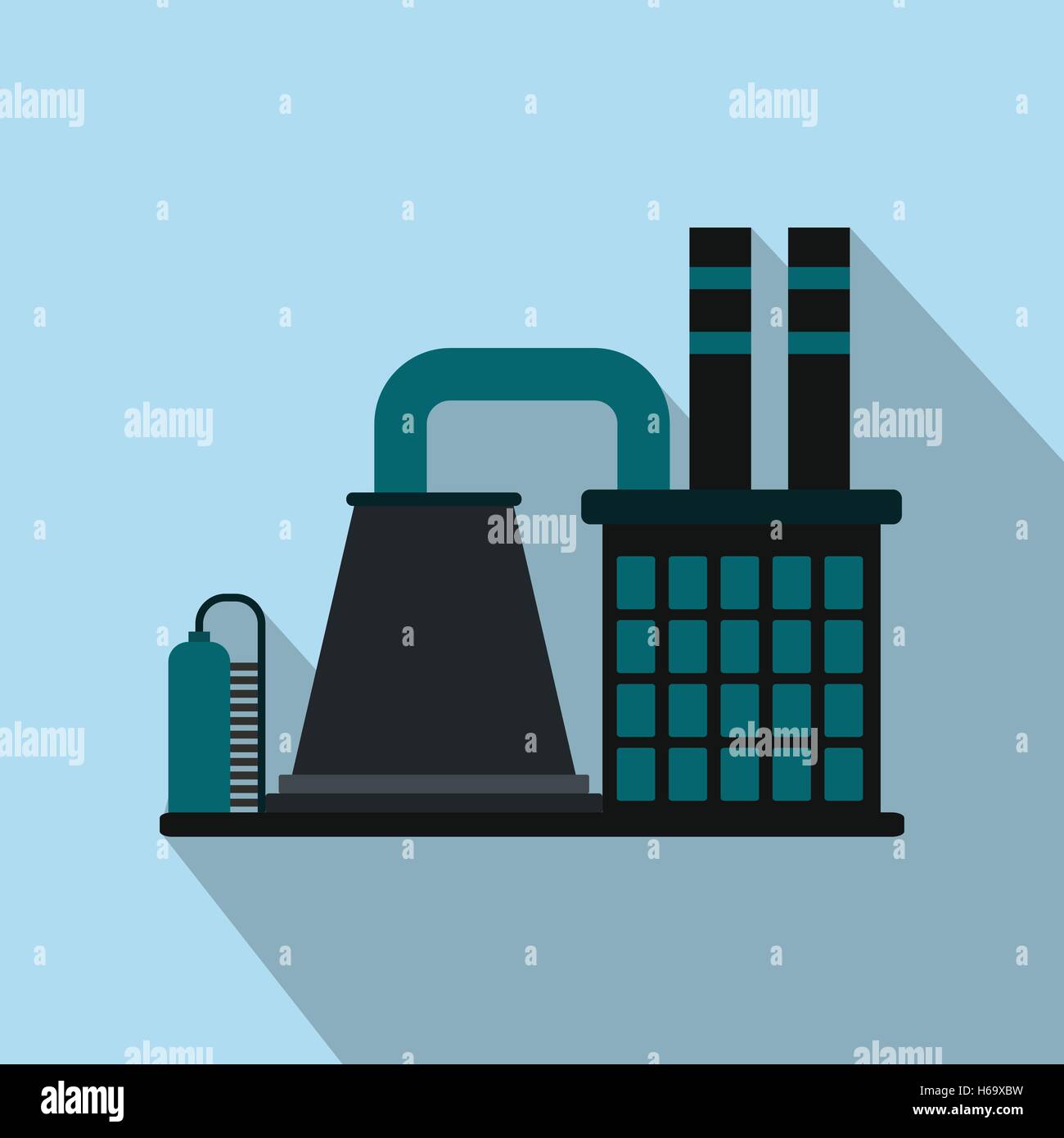 Mining processing plant flat icon Stock Vector Image & Art - Alamy