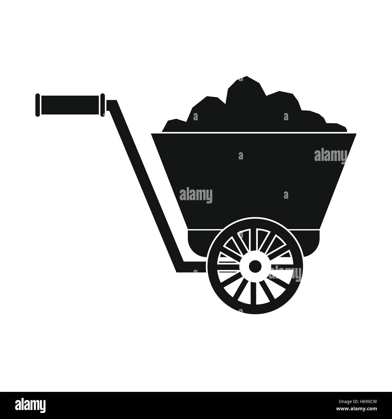 Trolley with ore black simple icon Stock Vector Image & Art - Alamy