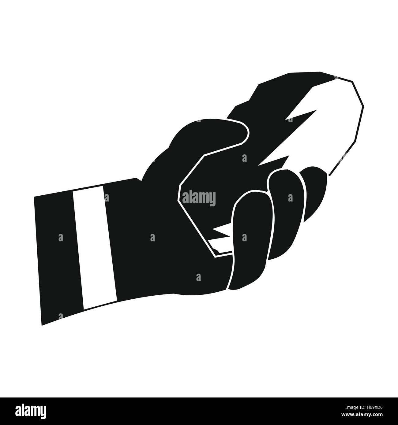 Human hand holding burning Cut Out Stock Images & Pictures - Alamy