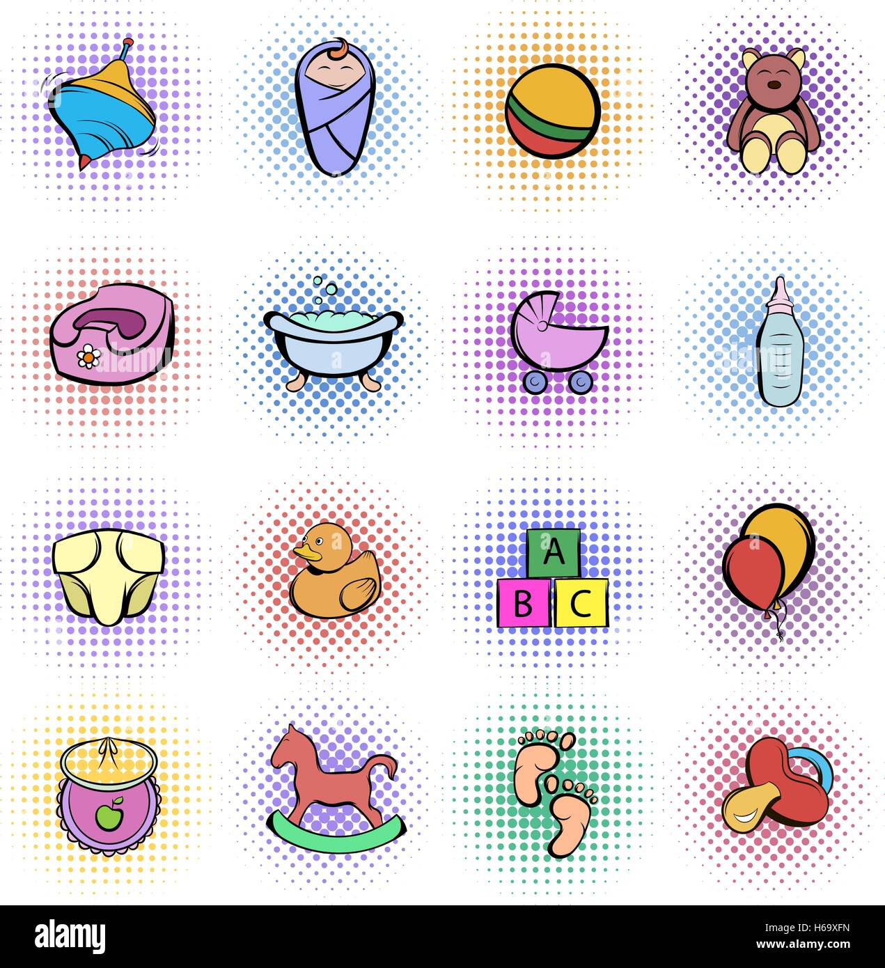 Baby comics icon set Stock Vector Image & Art - Alamy