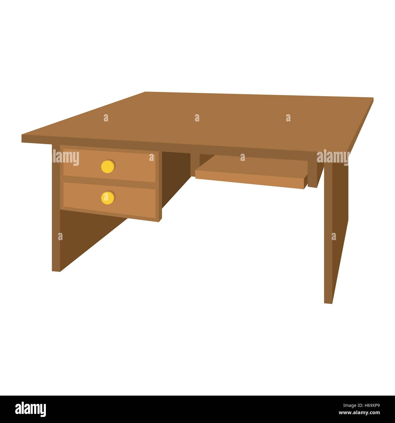 Wooden office desk cartoon icon Stock Vector Image & Art - Alamy