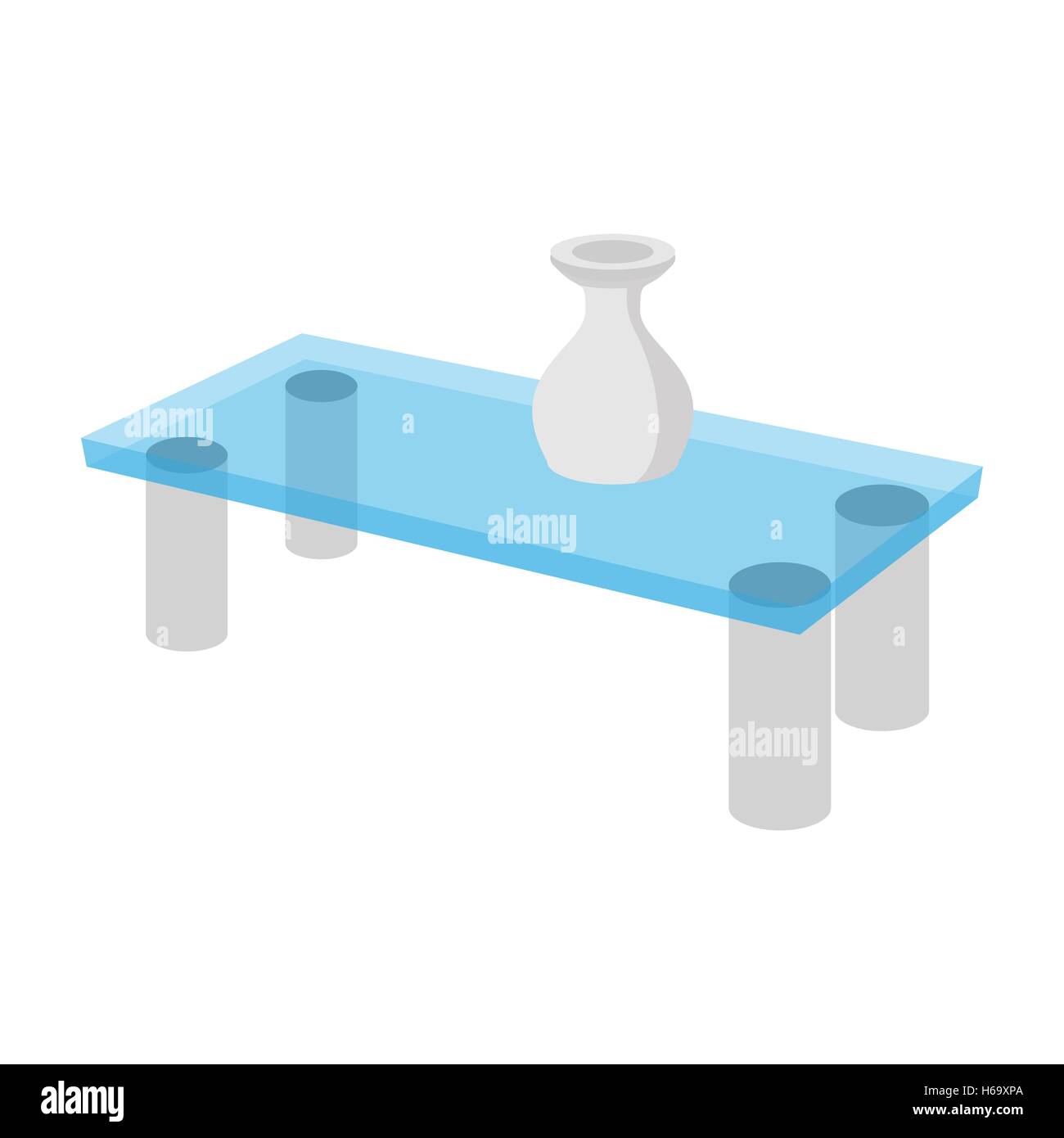 A glass coffee table with a vase cartoon icon Stock Vector Image & Art ...