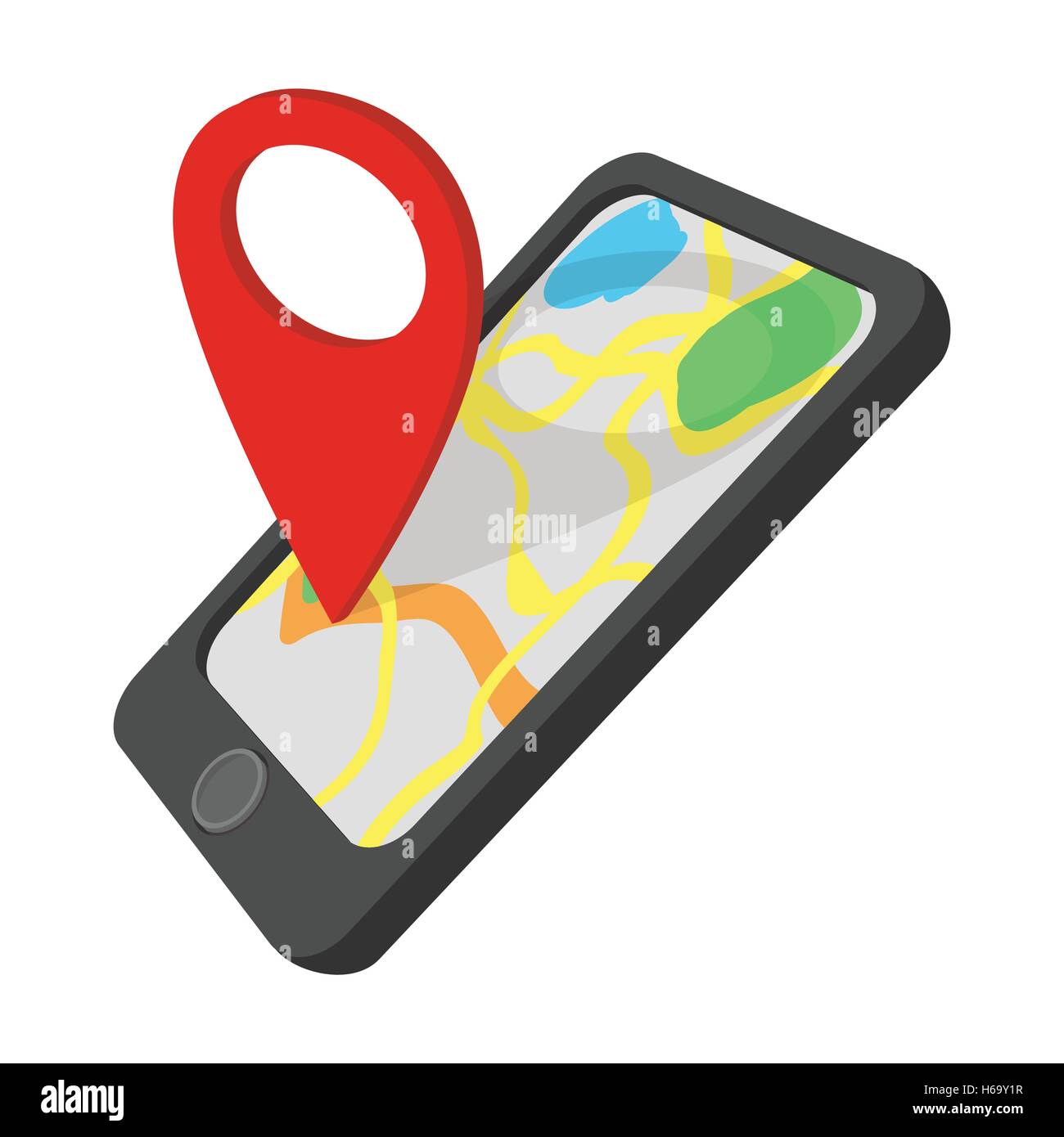 Smartphone with GPS navigator cartoon icon Stock Vector Image & Art - Alamy