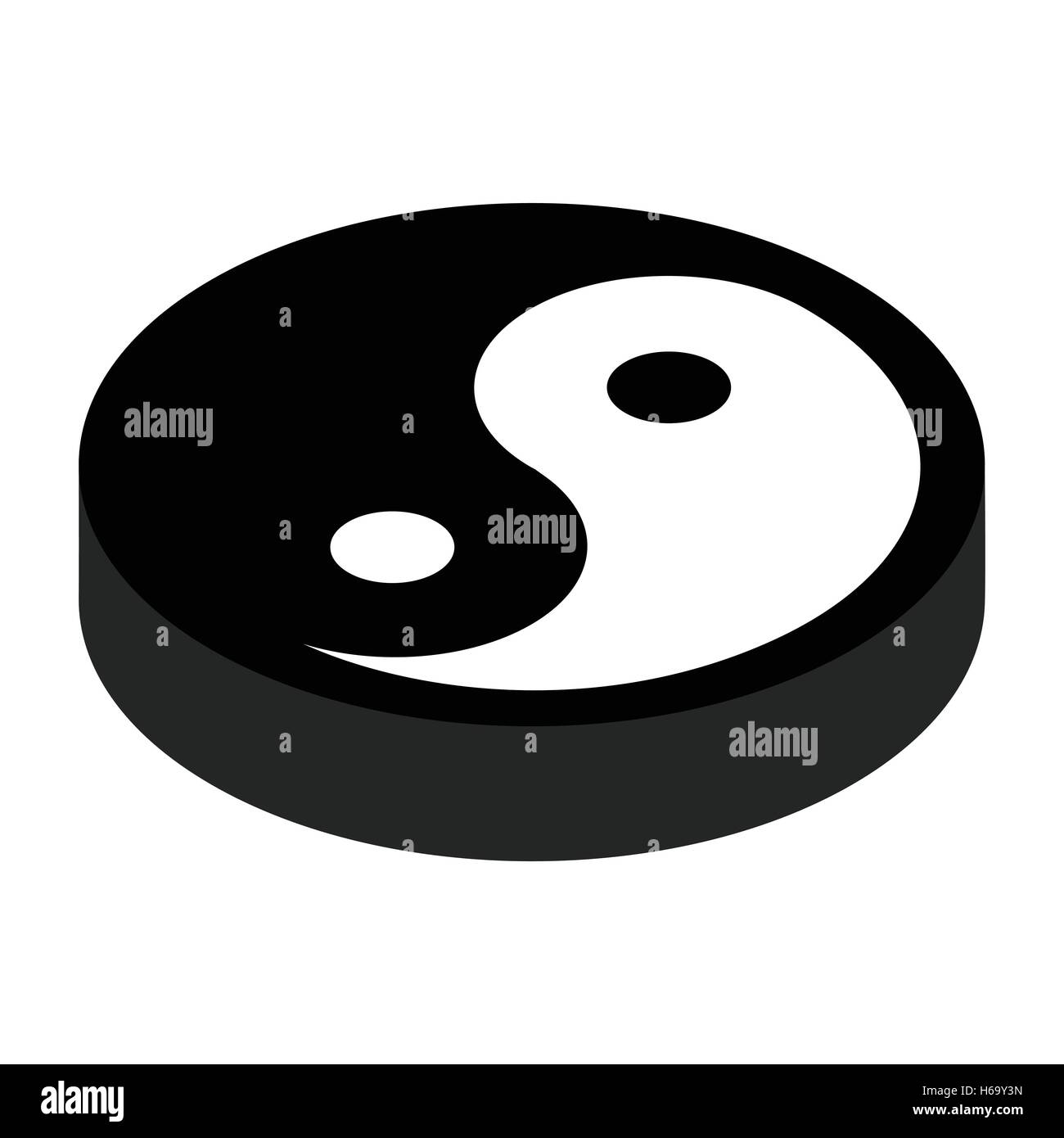 Yin yang yinyang 3d isometric symbol hi-res stock photography and ...