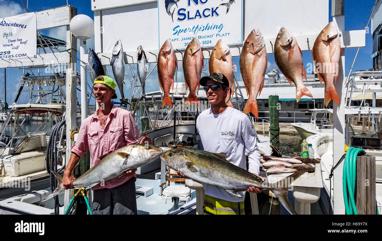 The day's catch after a fishing trip off Marathon in the Florida Keys ...