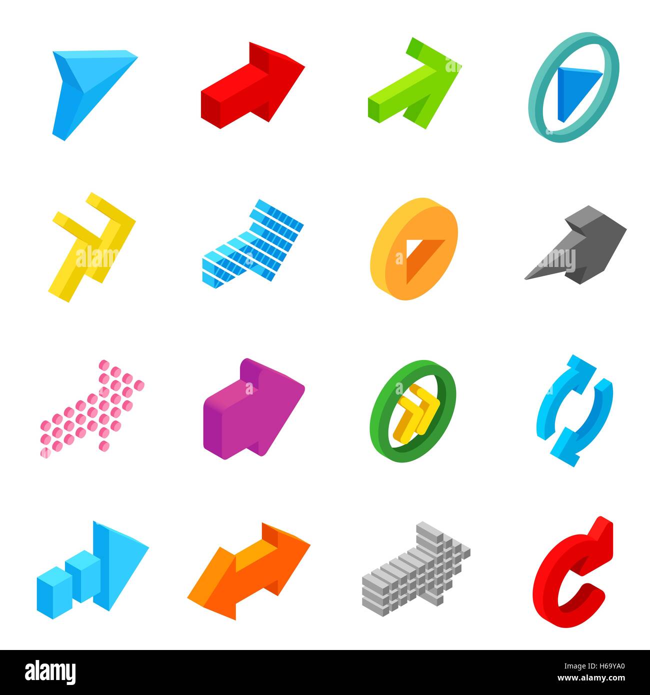 Arrow sign isometric 3d icons Stock Vector Image & Art - Alamy