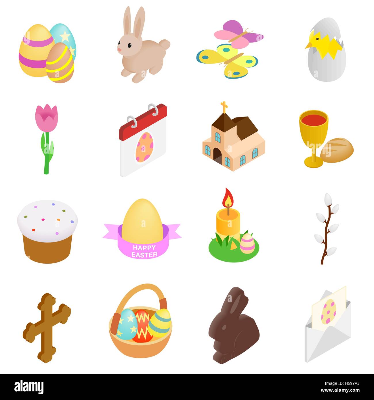 Easter isometric 3d icons Stock Vector Image & Art - Alamy