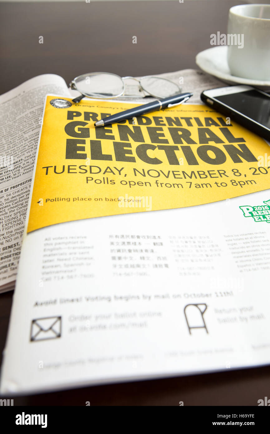 2016 USA Presidential general election sample ballot and voter ...