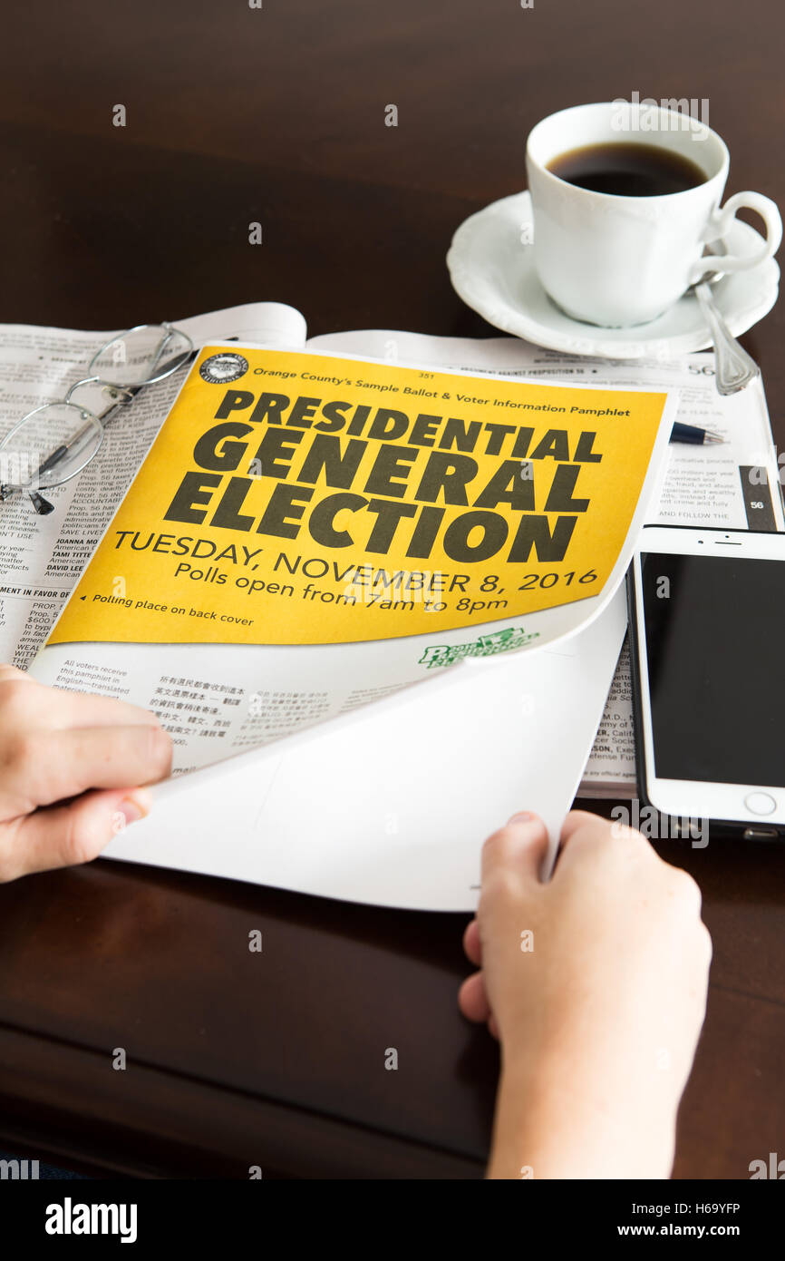 2016 USA Presidential general election sample ballot and voter ...