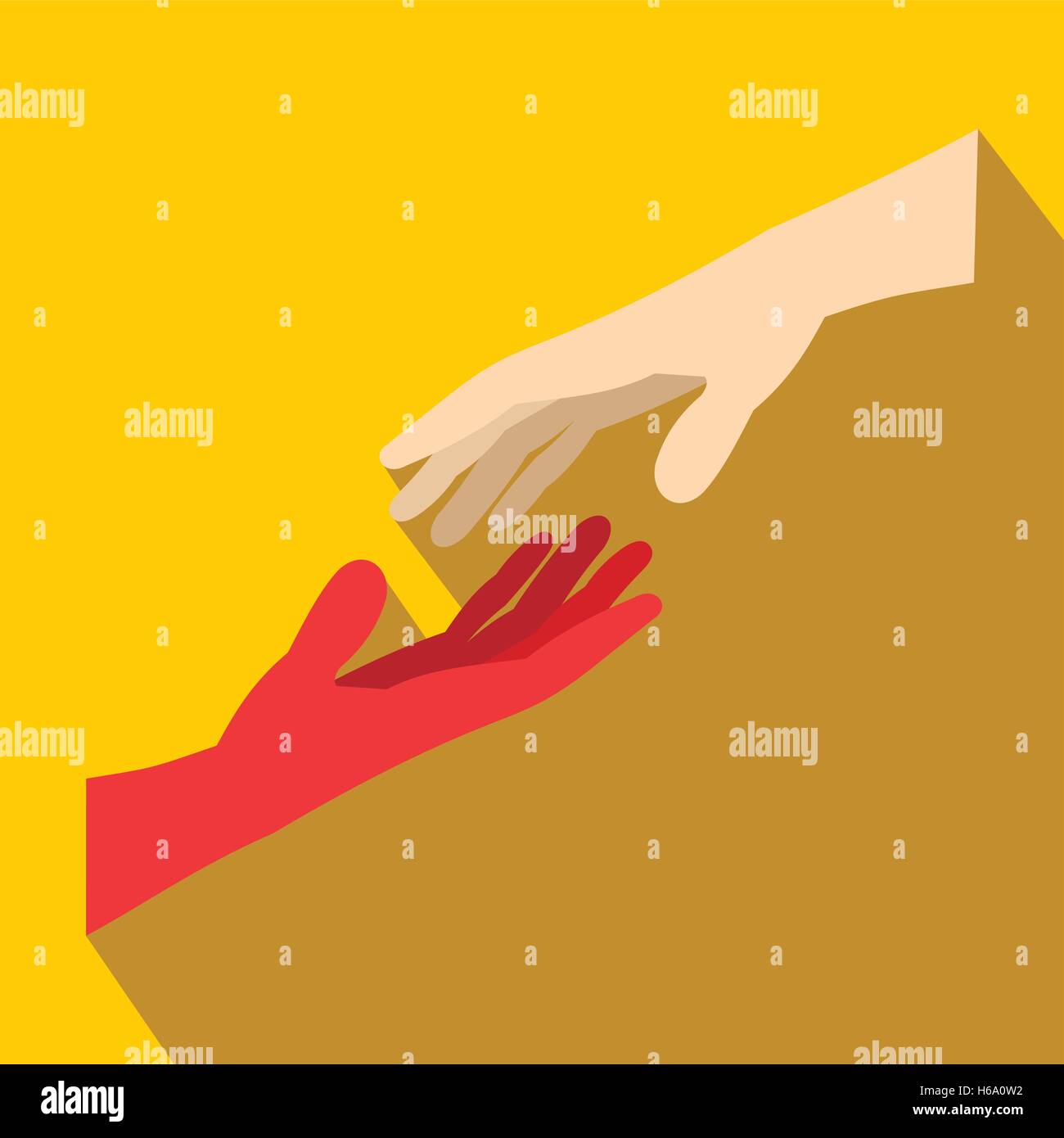 Two arms stretching towards each other icon Stock Vector Image & Art ...